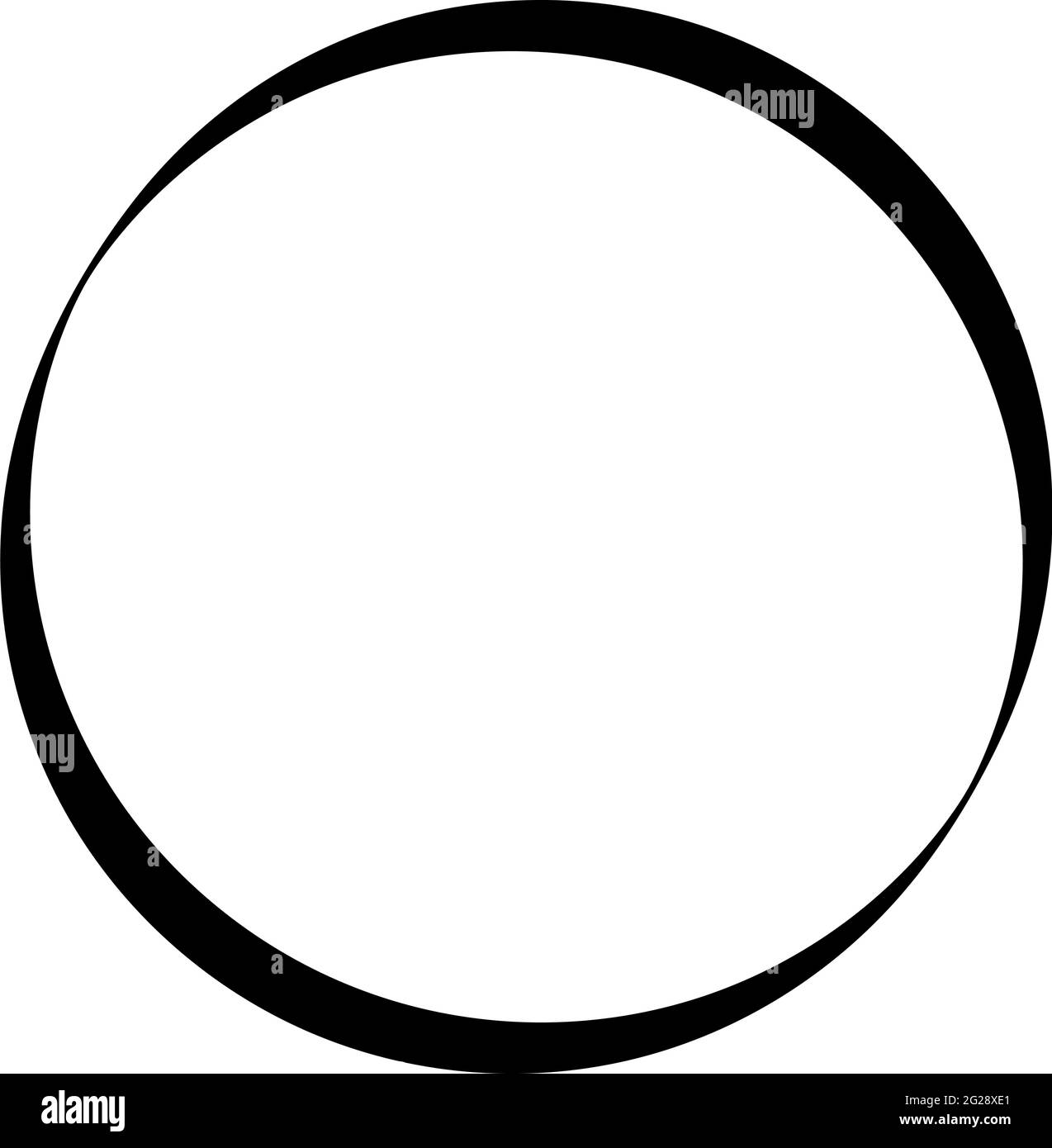 Simple caligraphic circle, oval, ellipse elements. Circle frame, circle ...