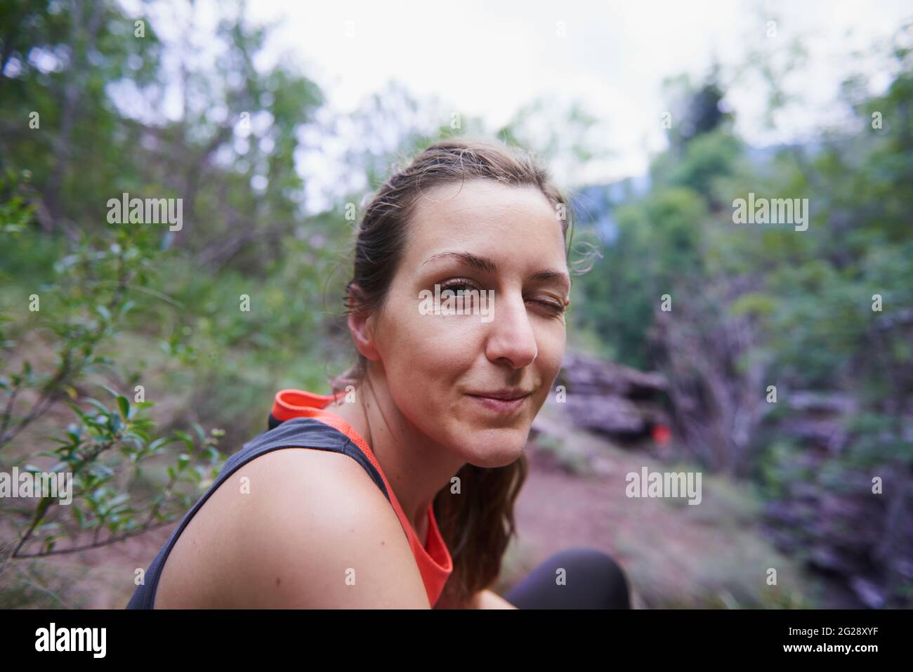Woman face portrait outdoors hi-res stock photography and images - Alamy