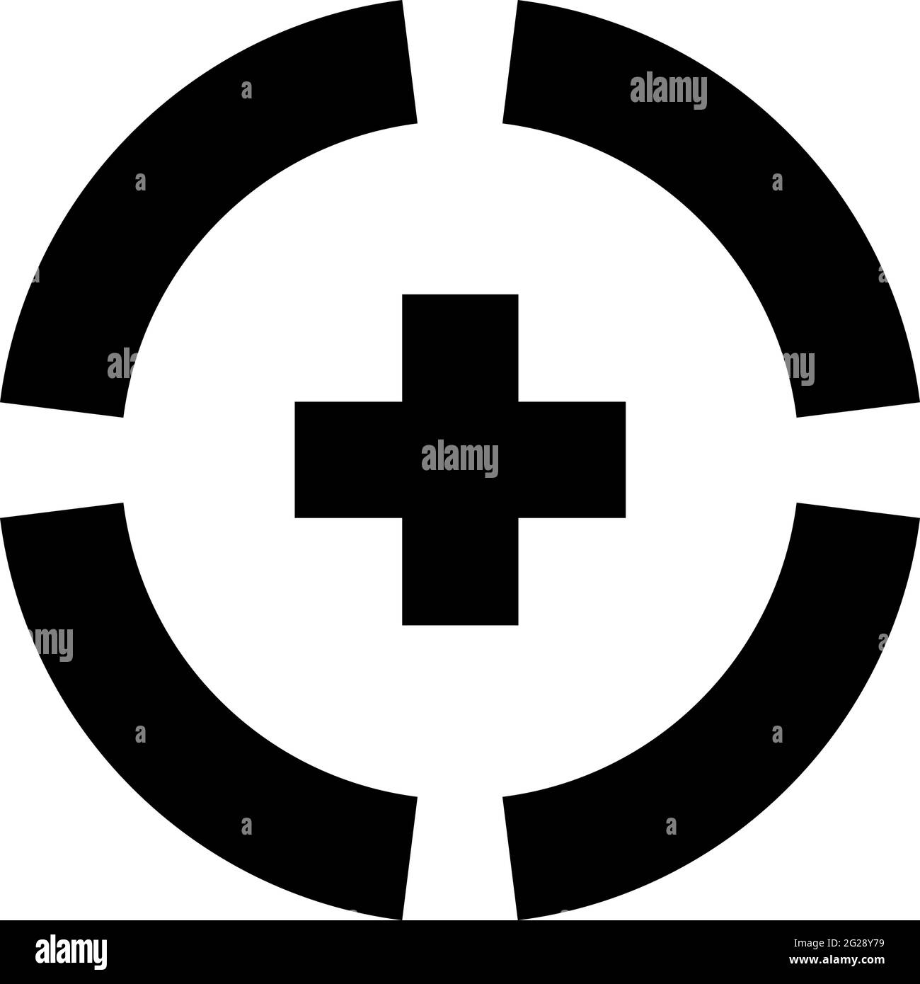 Crosshair, target mark, reticle, reticule sight icon, symbol, sign ...