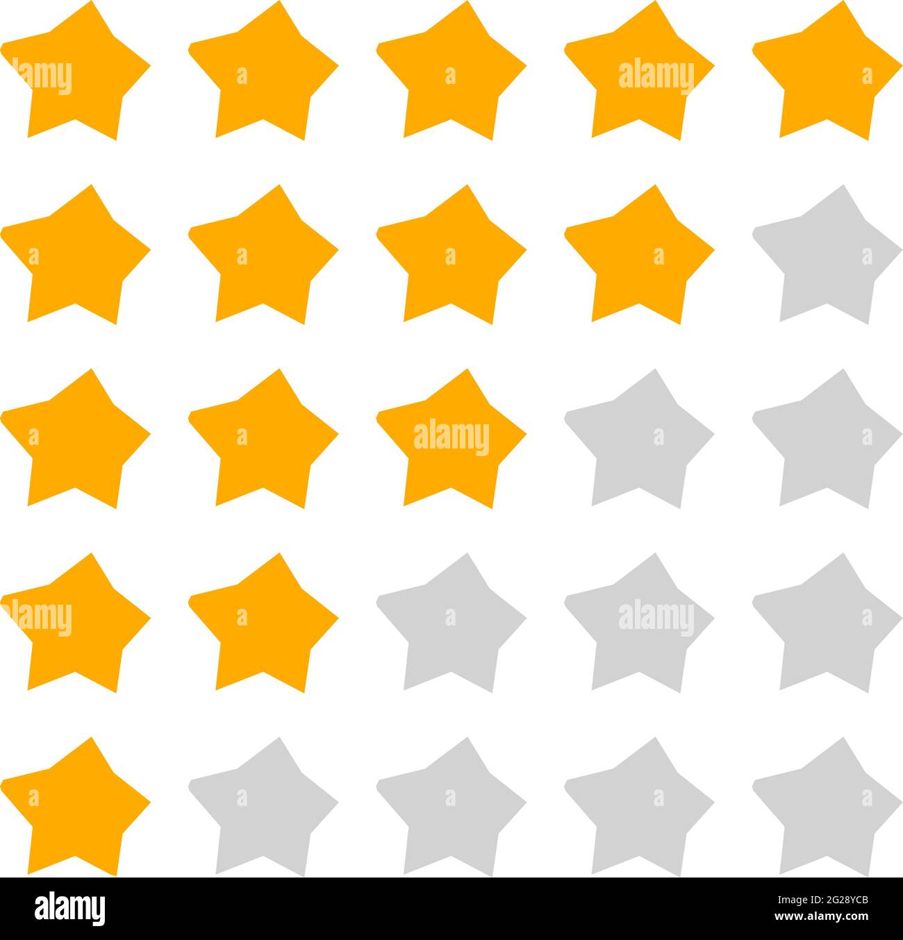 Star rating element with slightly distorted stars – Stock vector ...