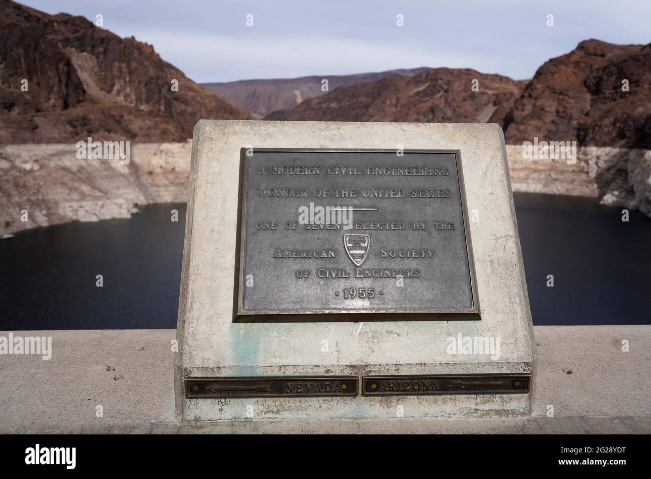 An American Society of Civil Engineers sign recognizing Hoover Dam as ...