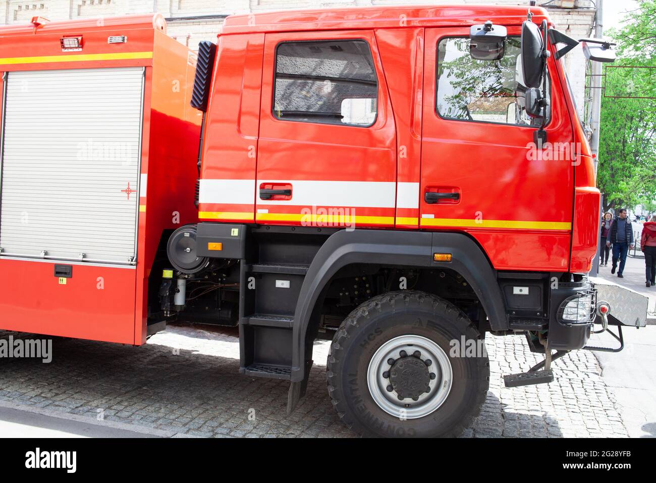 Kiev, Ukraine - may 9, 2021. Fire brigade fire engine truck. Rescue on ...