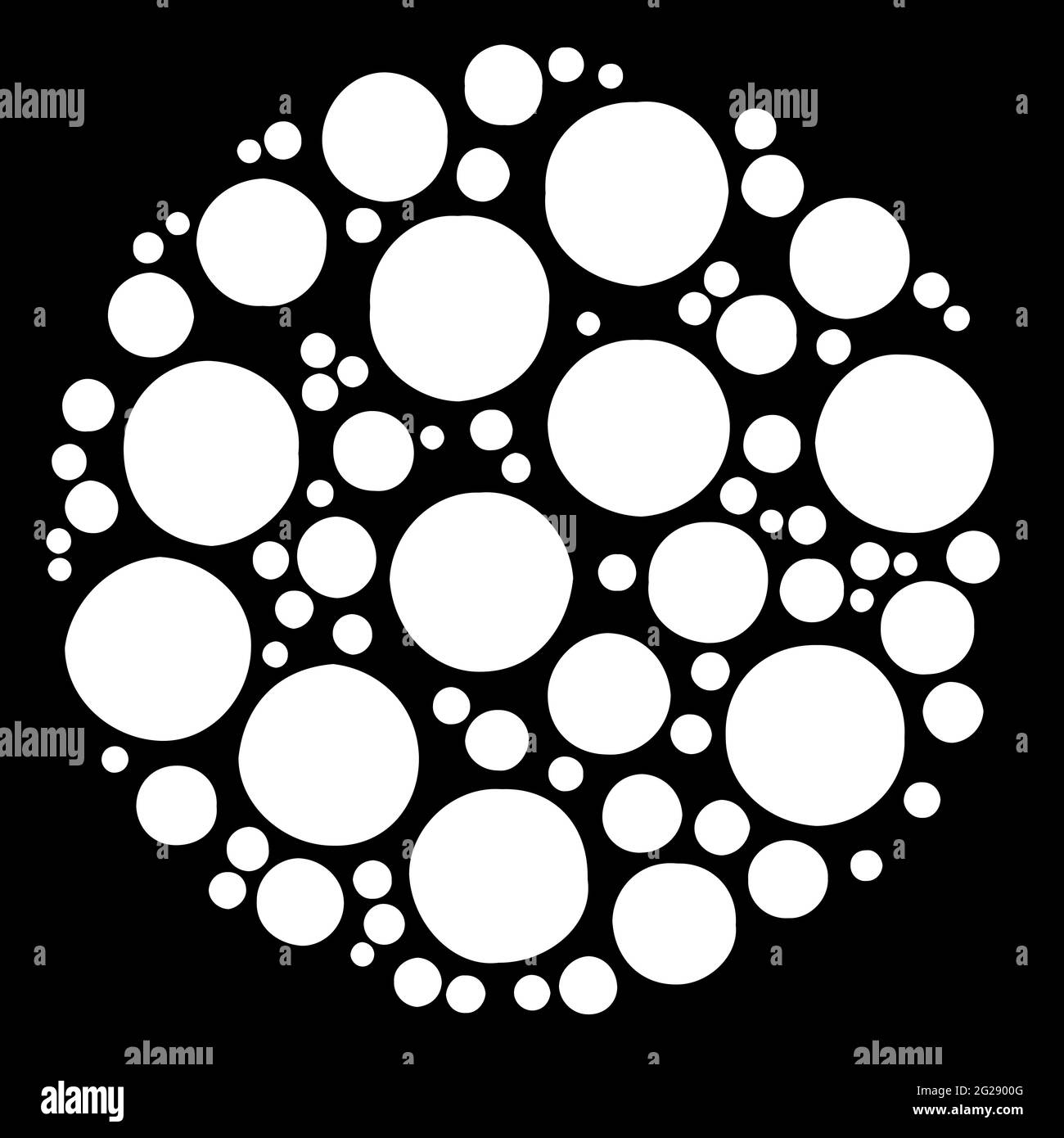 Random dots, random circles black and white, monochrome design element ...