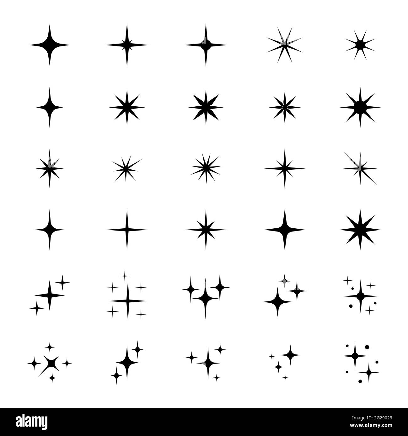 Star icons. Twinkling stars. Sparkles, shining burst. Christmas vector symbols isolated Stock ...
