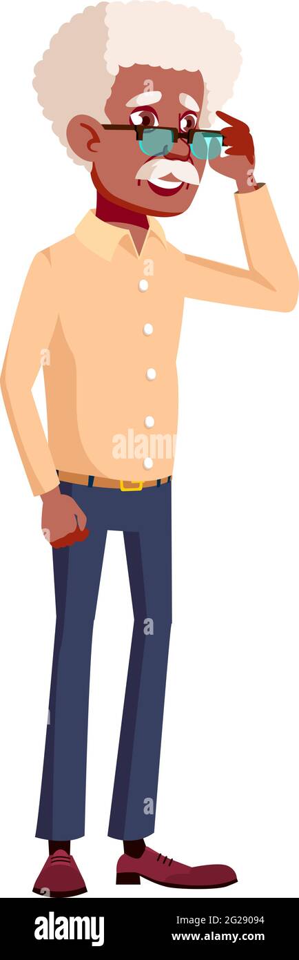 smart elderly man thinking about problem cartoon vector Stock Vector ...