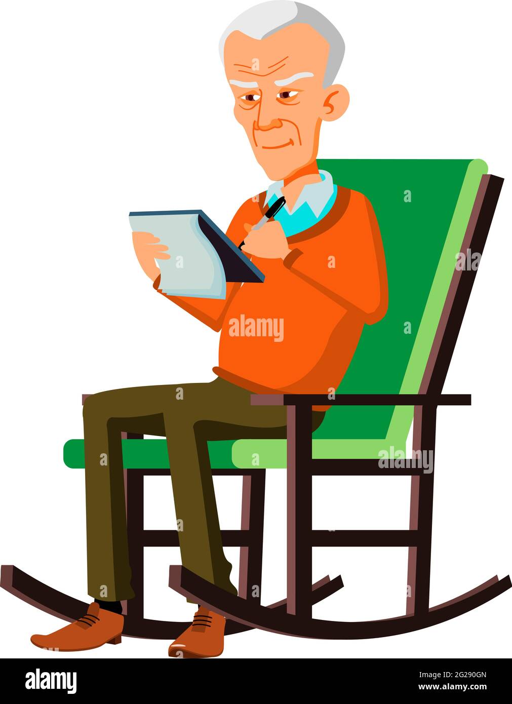 Old Man Sitting Cartoon