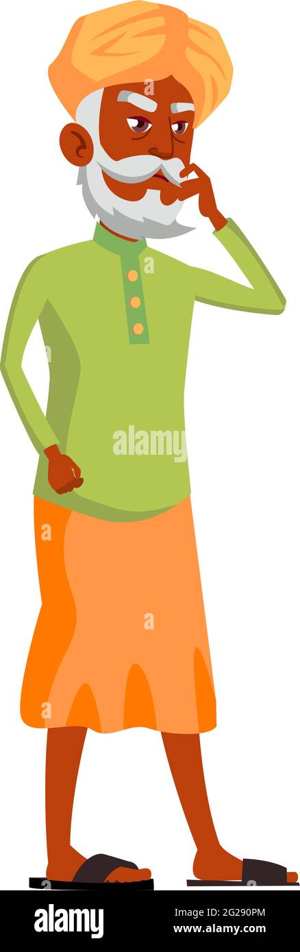 elderly indian man walking on market cartoon vector Stock Vector Image ...