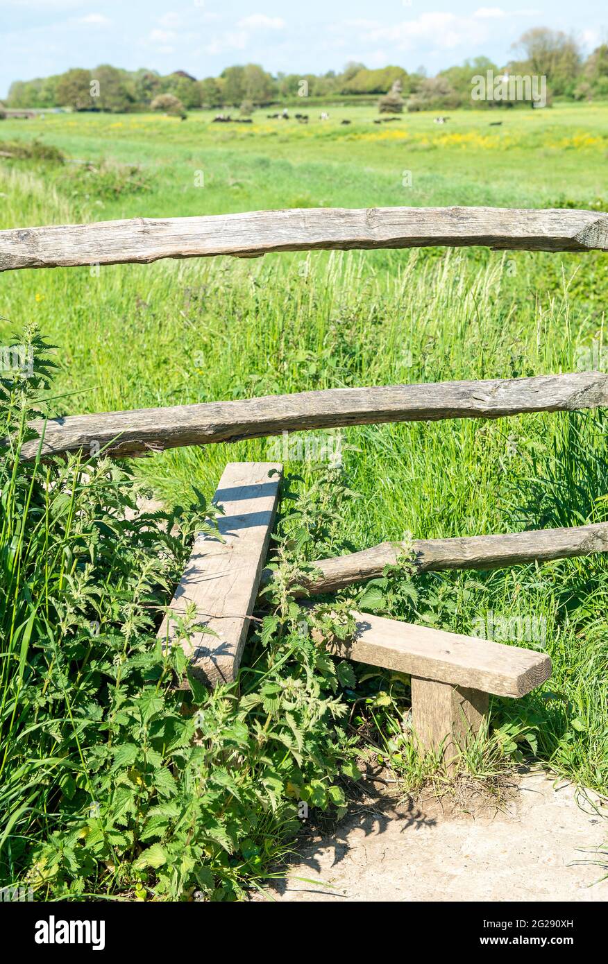 Steps over fence hi-res stock photography and images - Alamy