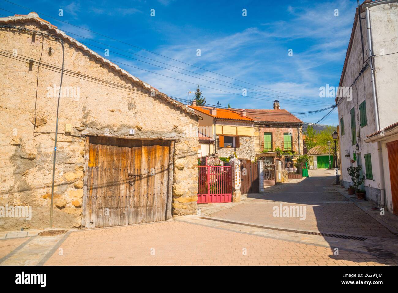 Street. Pinilla del Valle, Madrid province, Spain Stock Photo - Alamy