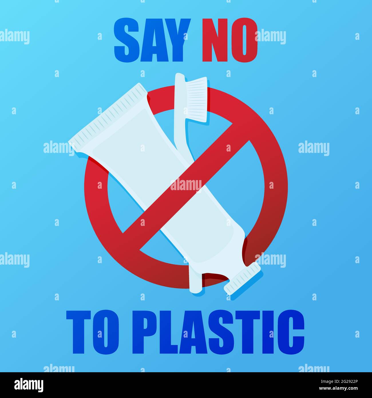 Say no to plastic. Environmental poster with text. Pollution problem ...