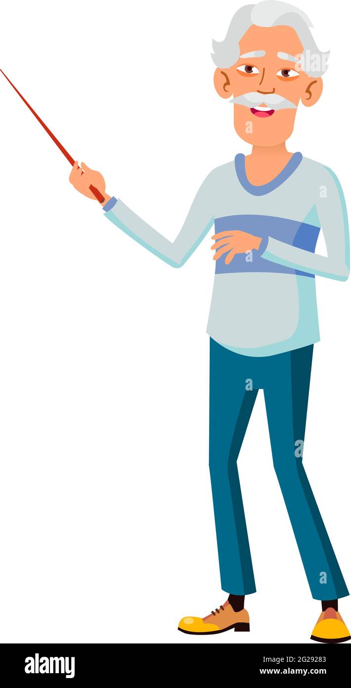 chinese aged man teacher on school lesson cartoon vector Stock Vector ...