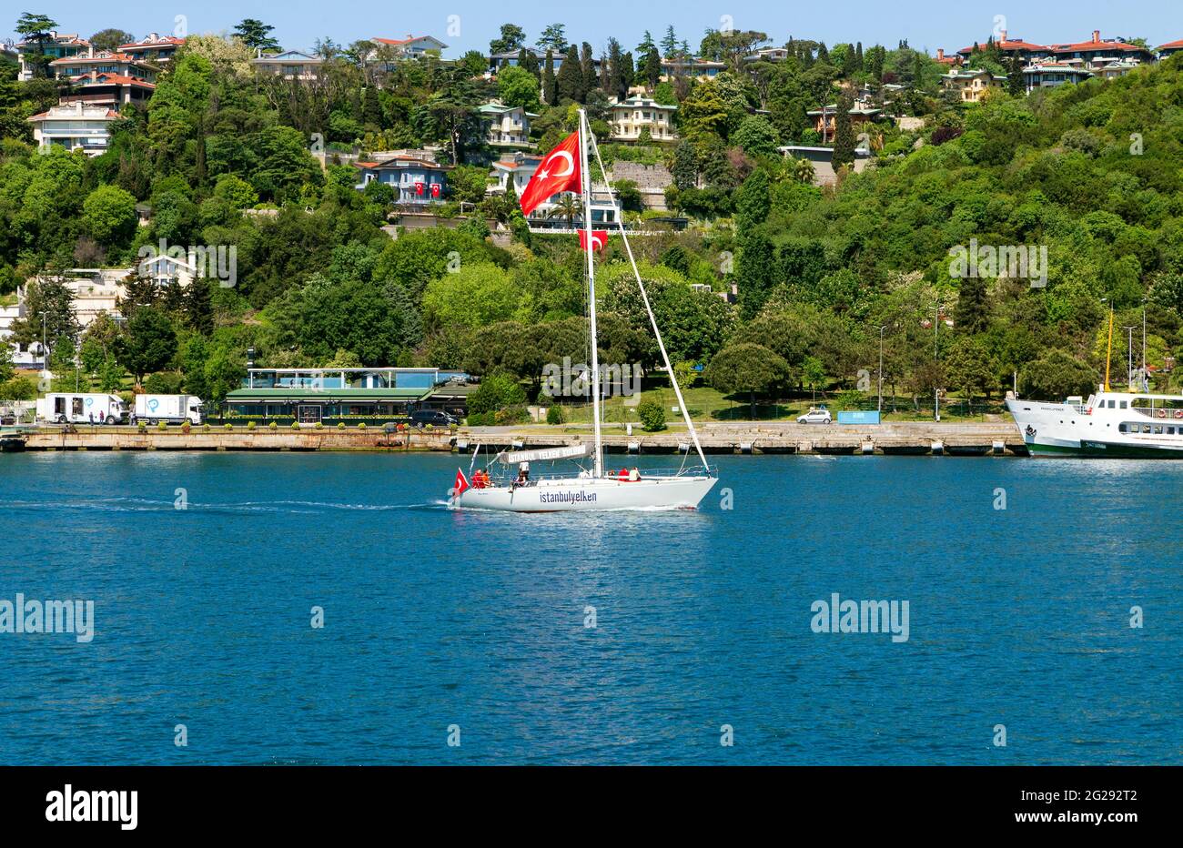 Kurucesme, Istanbul, Turkey May 19th, 2021: A sailboat of Istanbul ...