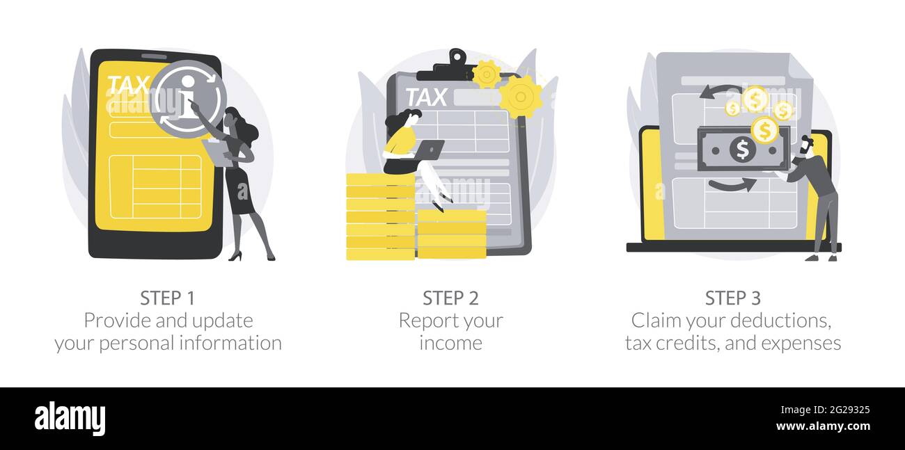 Tax filing abstract concept vector illustrations Stock Vector Image ...