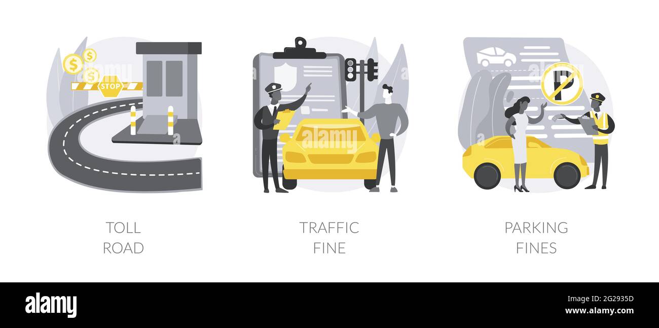 Driving rules violation abstract concept vector illustrations Stock ...