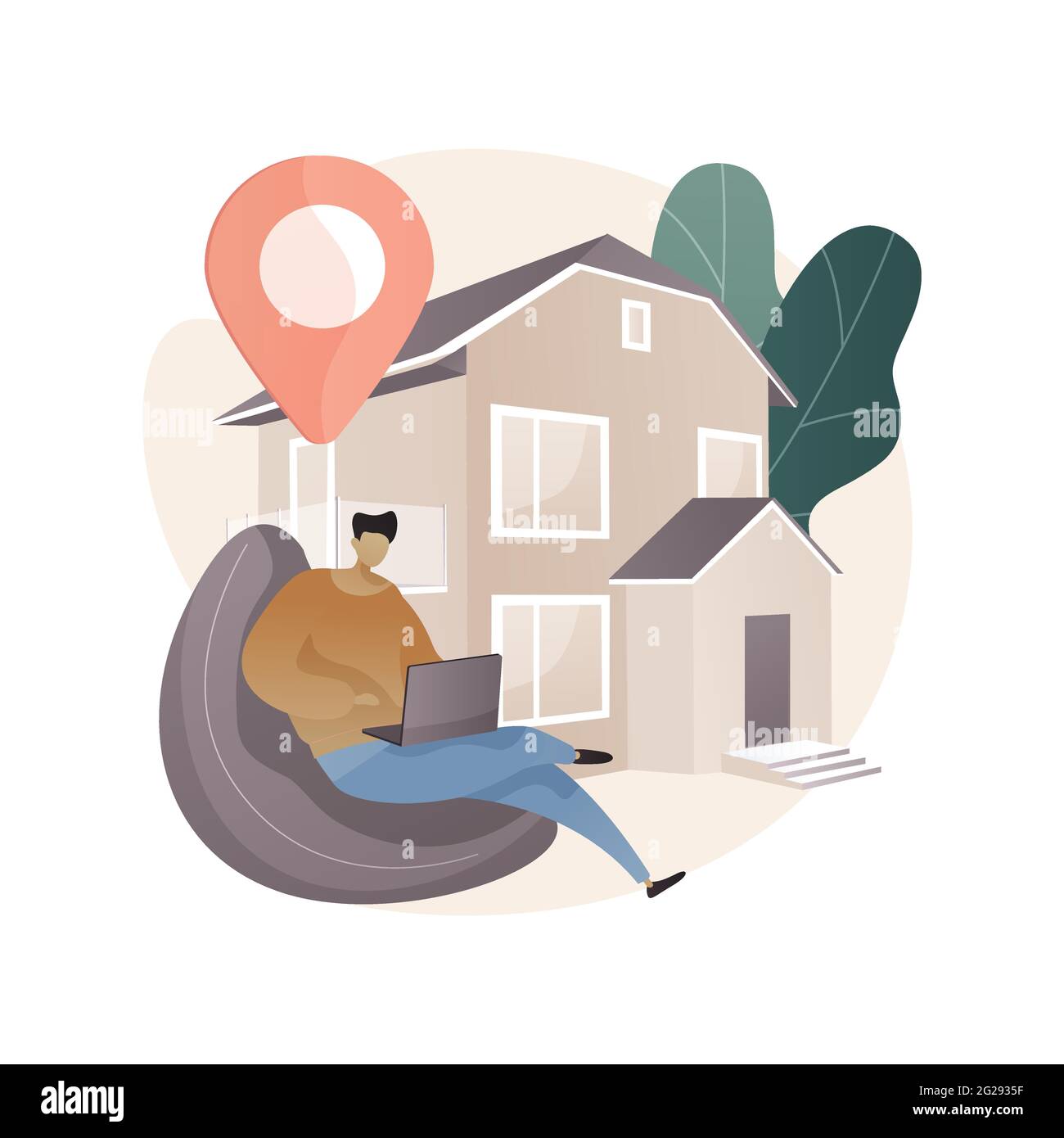 Stay at home abstract concept vector illustration Stock Vector Image ...