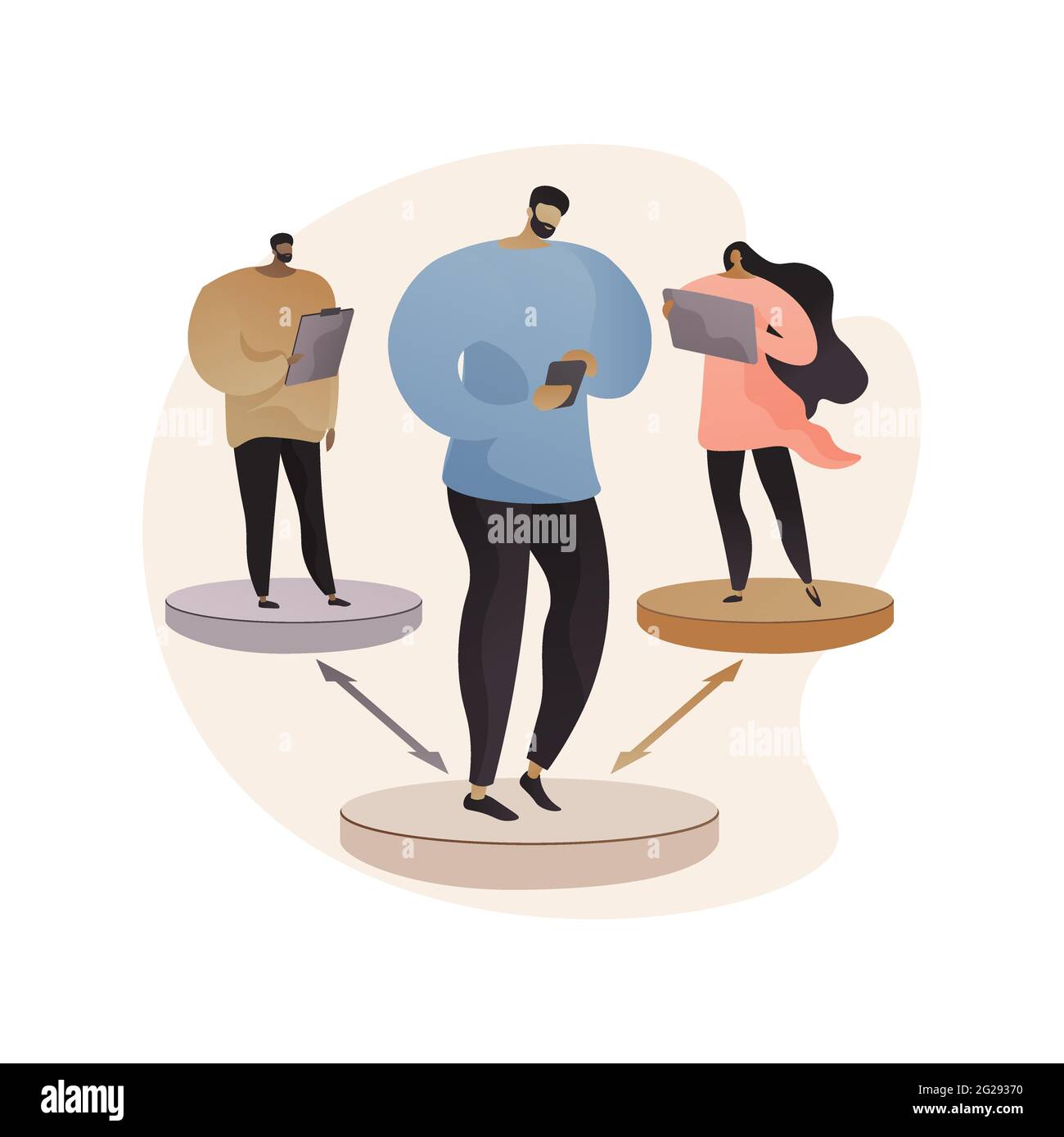 Social distancing abstract concept vector illustration Stock Vector ...