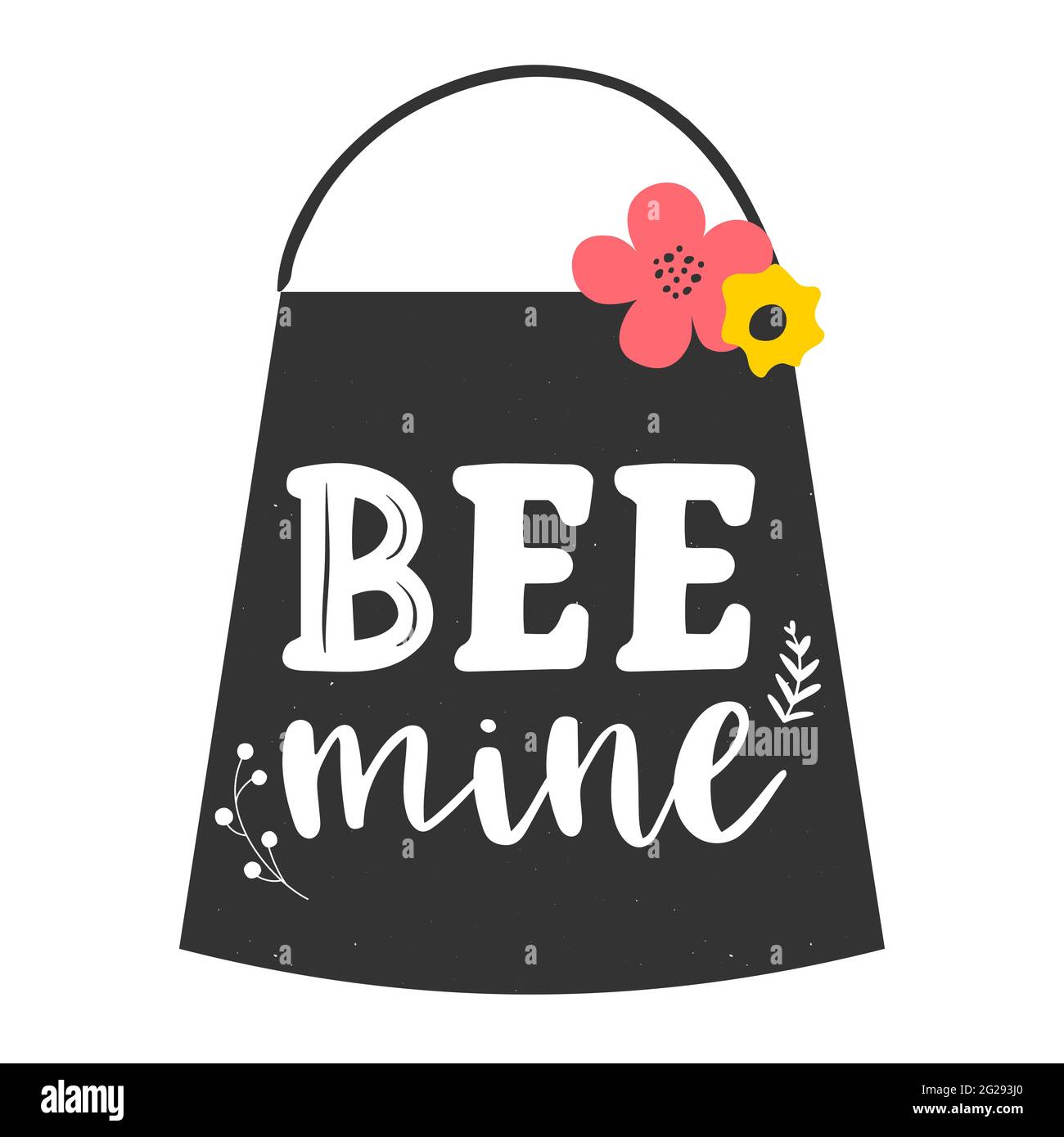 Bee mine hand drawn quote. Vector illustration Stock Vector Image & Art ...