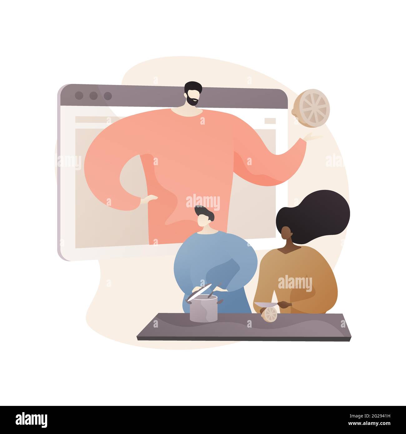 Online cooking tutorial abstract concept vector illustration Stock ...