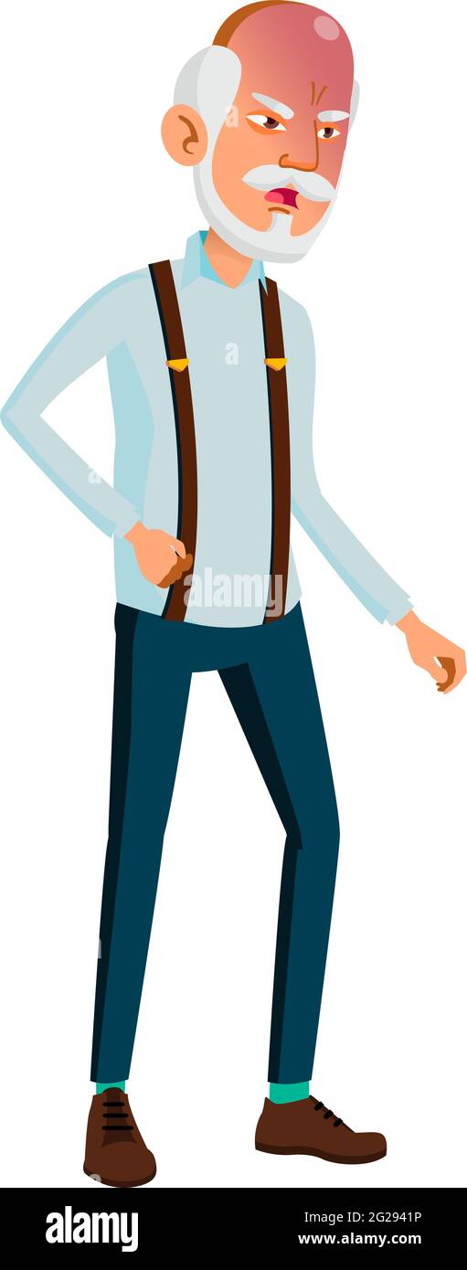 angry elderly man quarrelling with service worker cartoon vector Stock ...