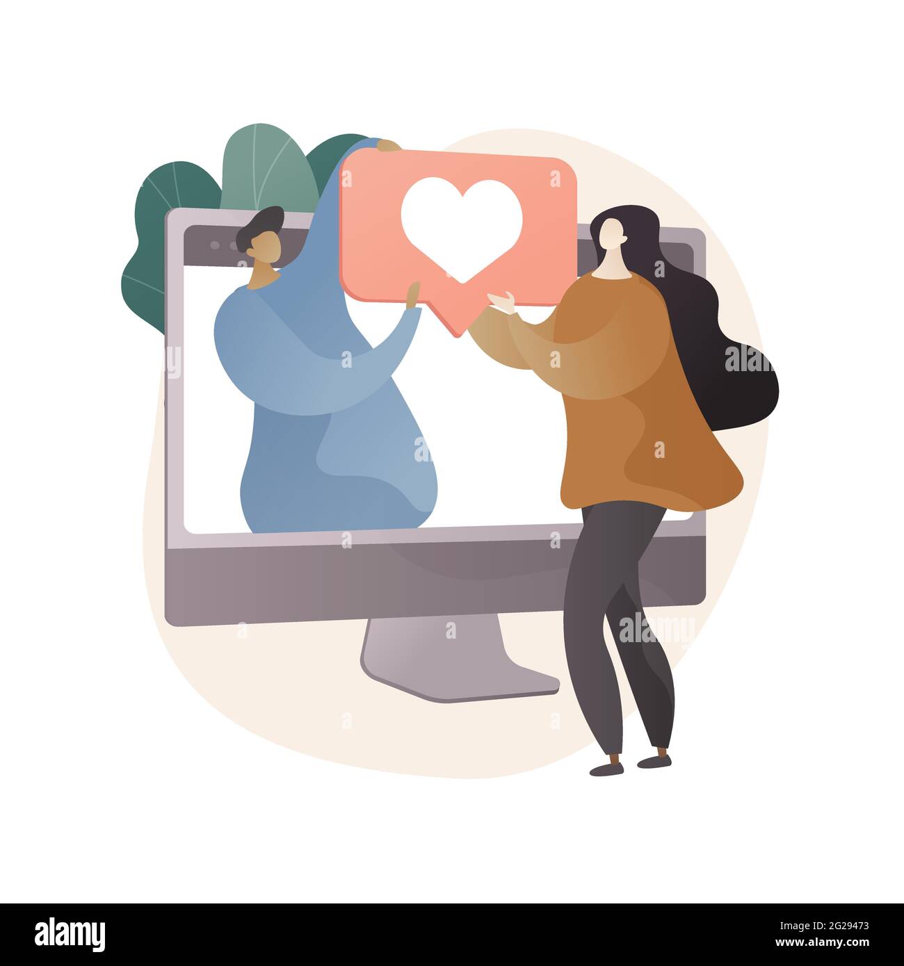 Online relationships abstract concept vector illustration Stock Vector ...