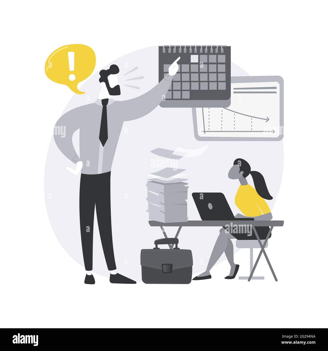 Work pressure abstract concept vector illustration Stock Vector Image ...