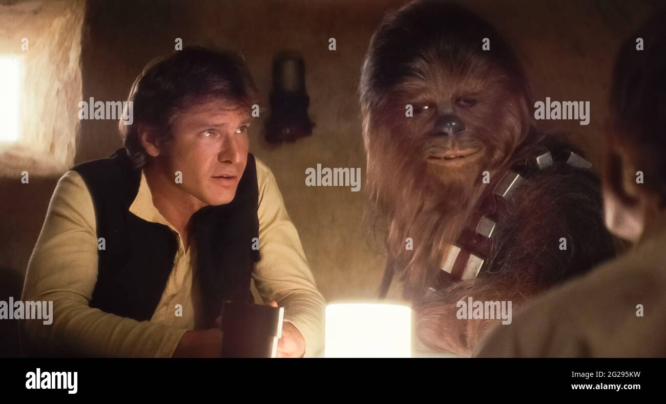 USA. Harrison Ford and Peter Mayhew in a scene from the (C)Twentieth ...