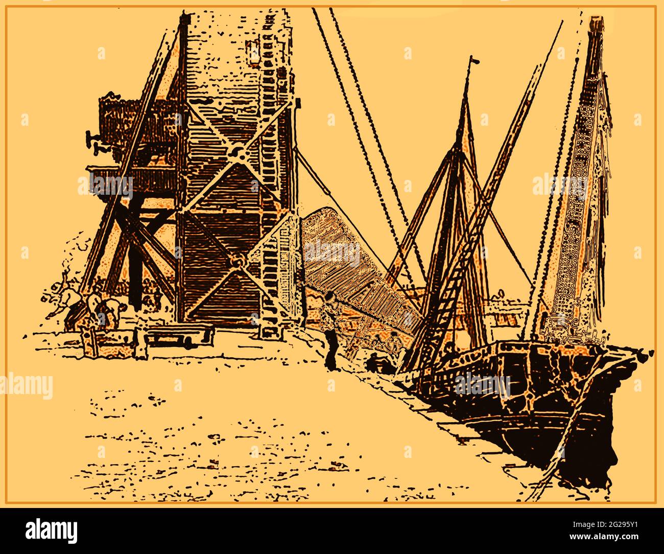 Unloading ship 1800s hi-res stock photography and images - Alamy