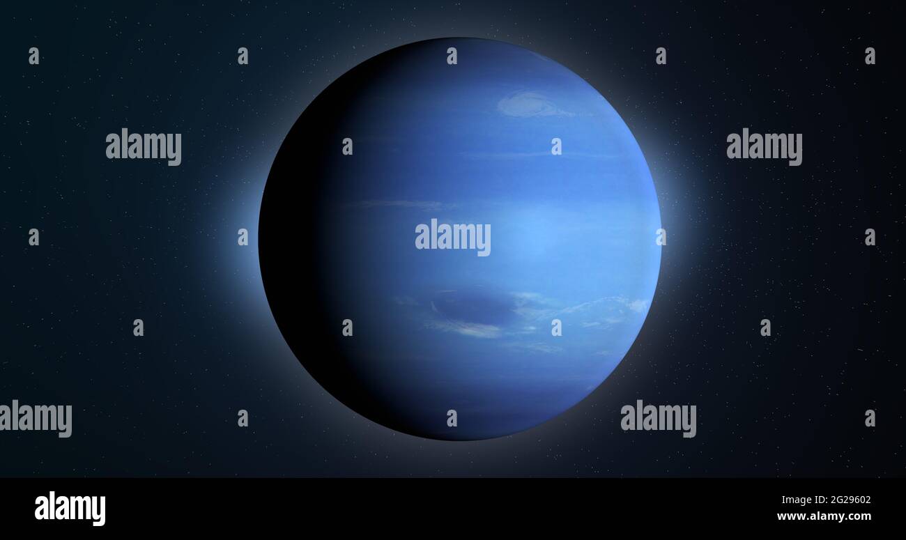 Neptune planet rotating in its own orbit in the outer space Stock Photo ...