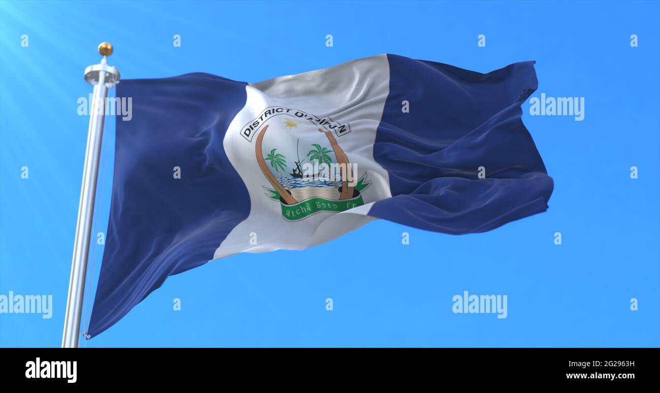 Flag of Abidjan, capital city of Ivory Coast. 3d rendering Stock Photo ...