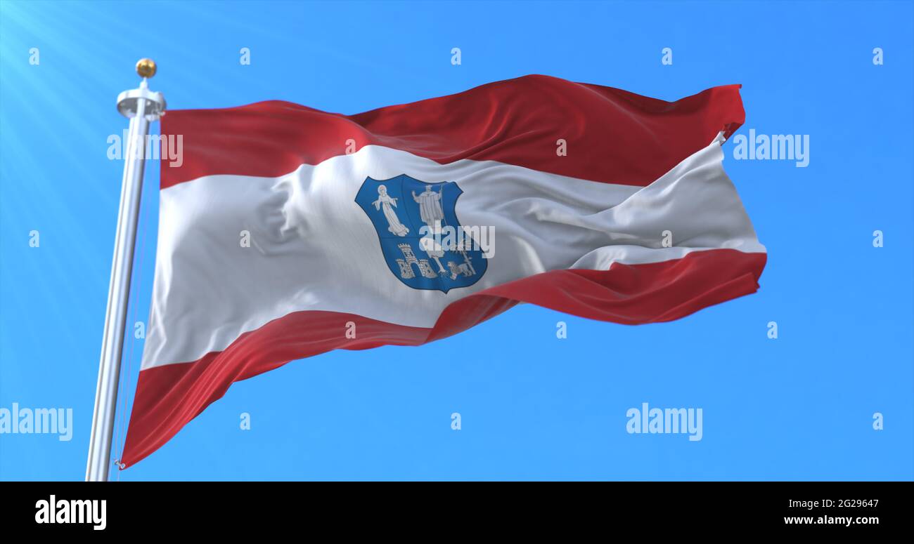 Flag of Asuncion, capital city of Paraguay. 3d rendering Stock Photo ...