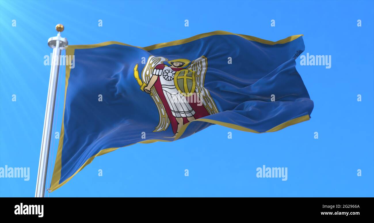 Flag of Kyiv, capital city of Ukraine. 3d rendering Stock Photo - Alamy