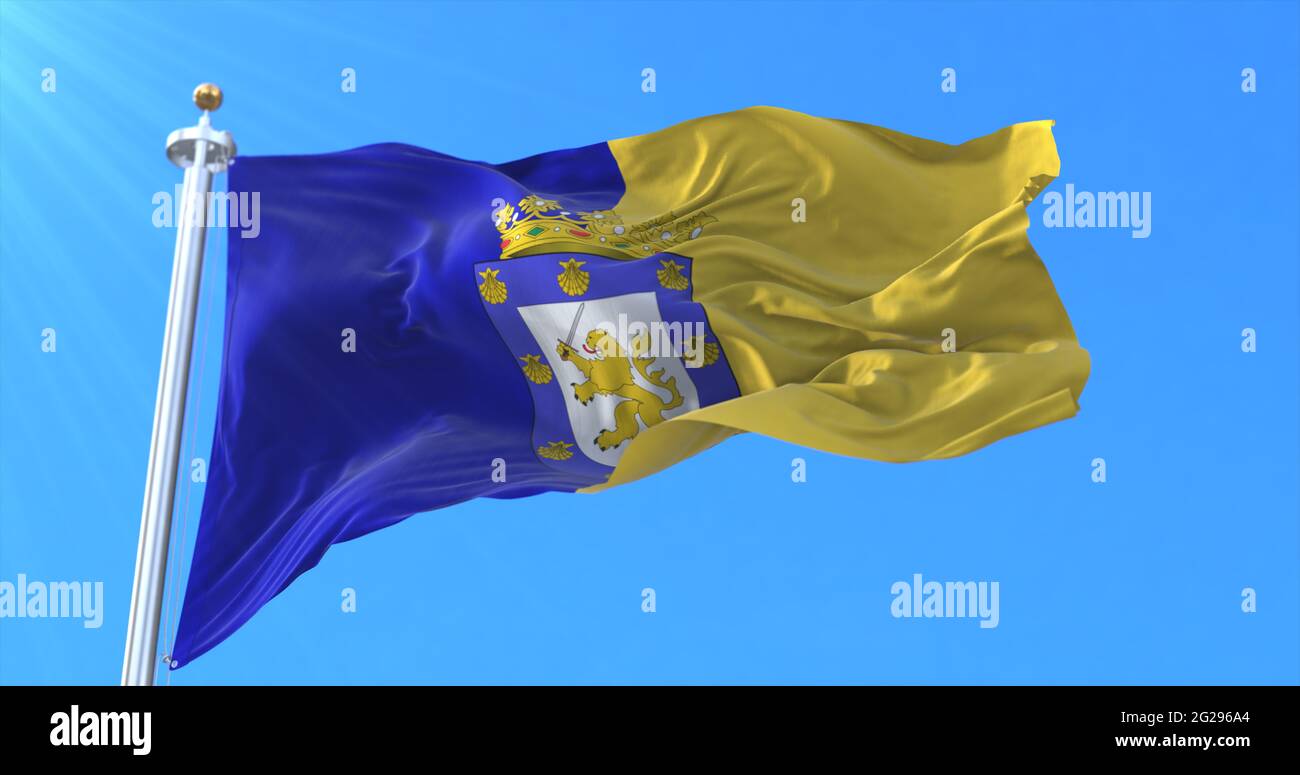 Flag of Santiago, capital city of Chile, 3d rendering Stock Photo - Alamy