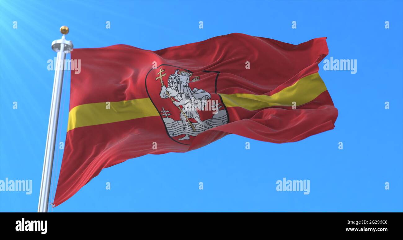 Flag of Vilnius, capital city of Lithuania, 3d rendering Stock Photo ...