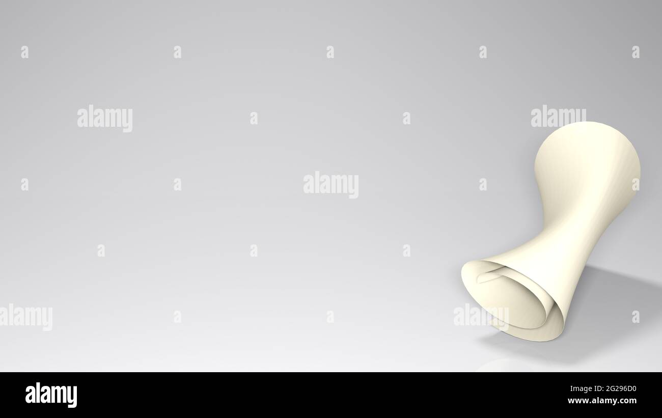 white background with a rolled-up parchment at the right side Stock ...