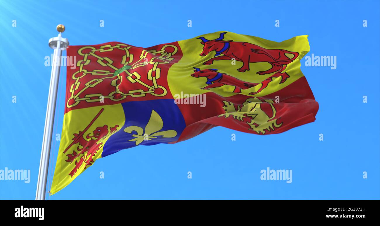 Flag of Pyrenees-Atlantiques, France. 3d rendering Stock Photo - Alamy