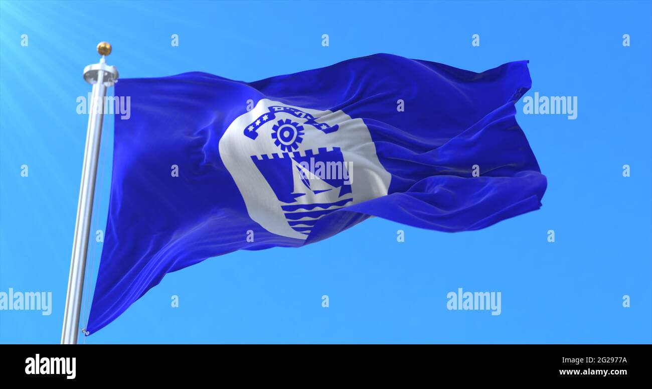 Flag of the city of Bat Yam in Israel - 3d rendering Stock Photo - Alamy