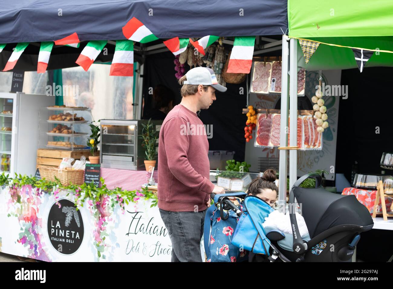 Truro, UK,9th June 2021,Overcast Market Day in Truro, Cornwall, despite ...