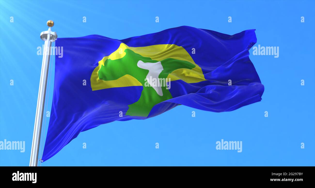 Flag of the archipelago of Chatham Islands, in New Zealand. 3d ...