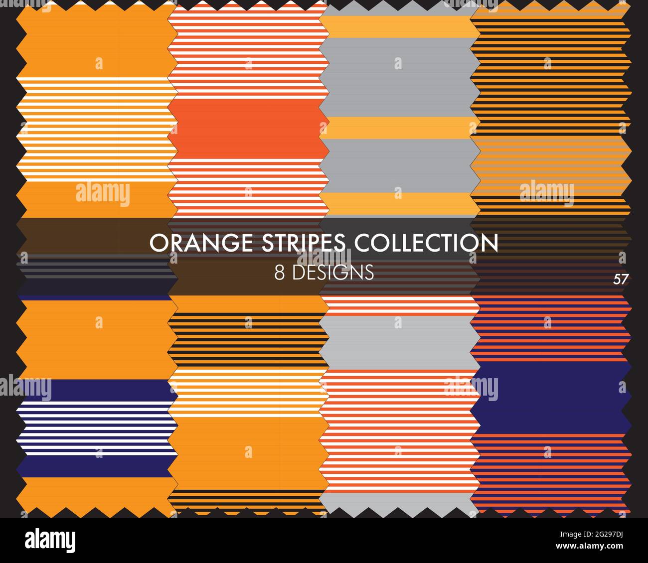 Striped seamless pattern collection includes 8 designs for fashion ...