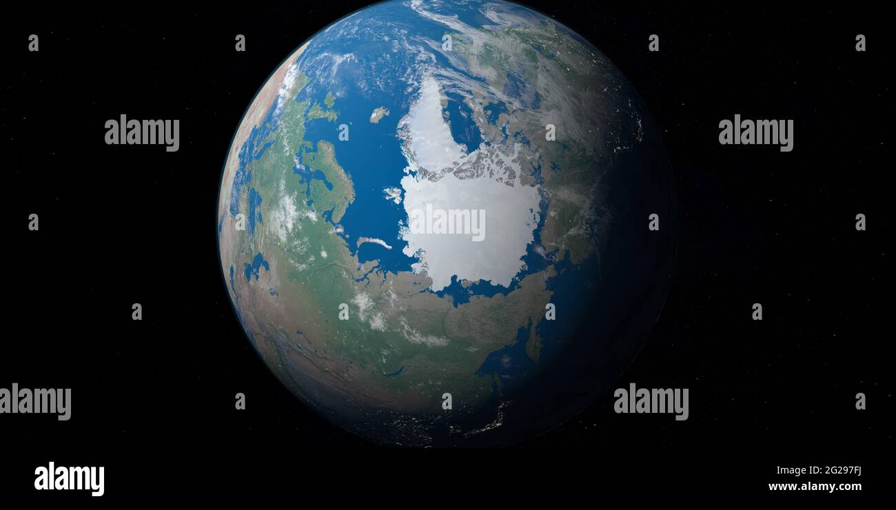Globe view from north pole hi-res stock photography and images - Alamy
