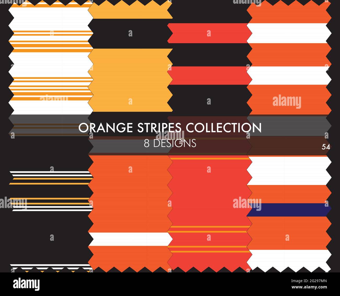 Striped seamless pattern collection includes 8 designs for fashion ...