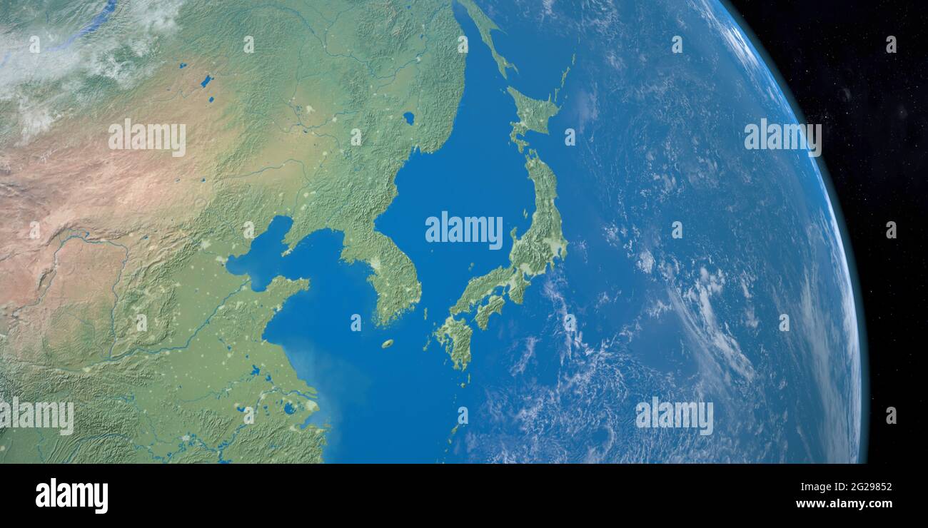 Sea of Japan in planet earth from outer space Stock Photo - Alamy