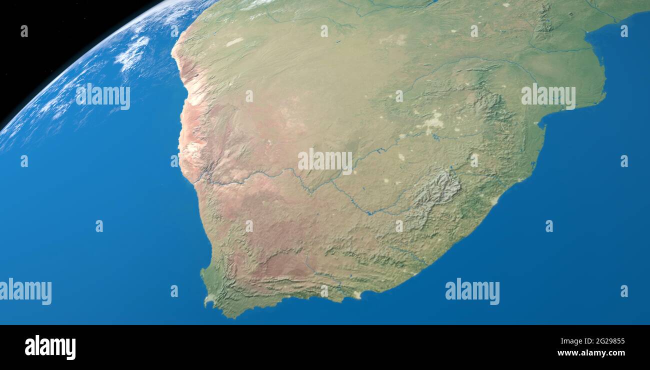 Kalahari Desert in planet earth, aerial view from outer space Stock ...