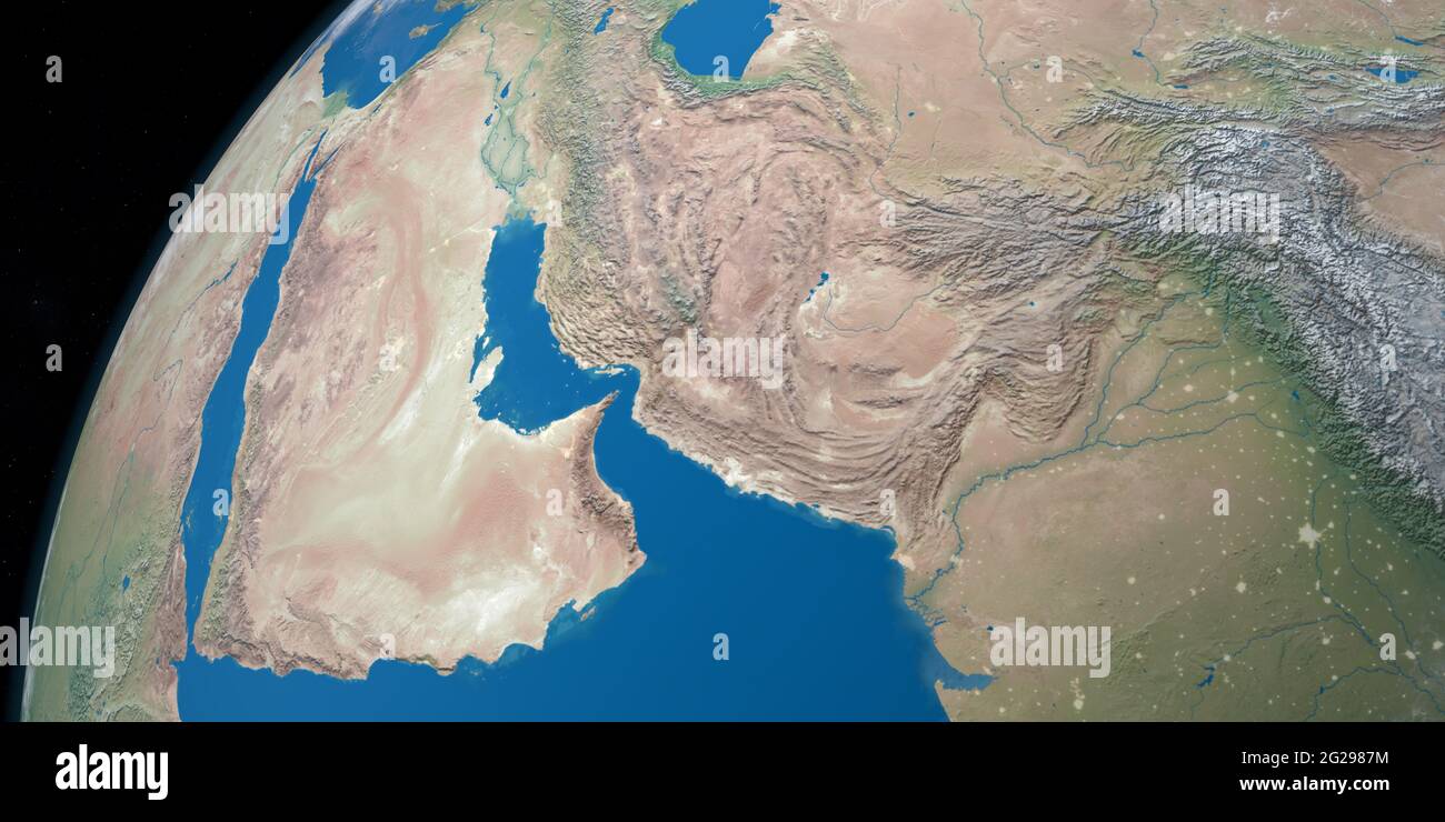 Kuwait map satellite geography hi-res stock photography and images - Alamy