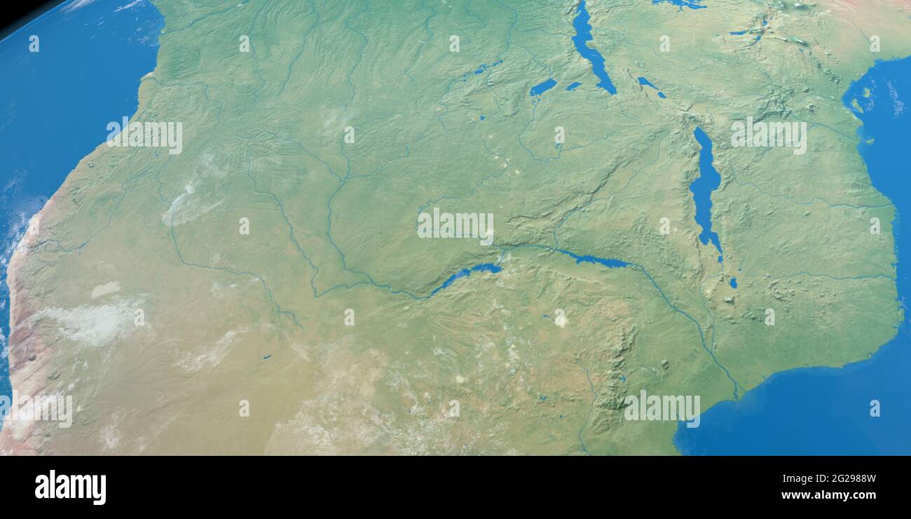 Zambezi River From Space Top Lodges On The Zambezi River