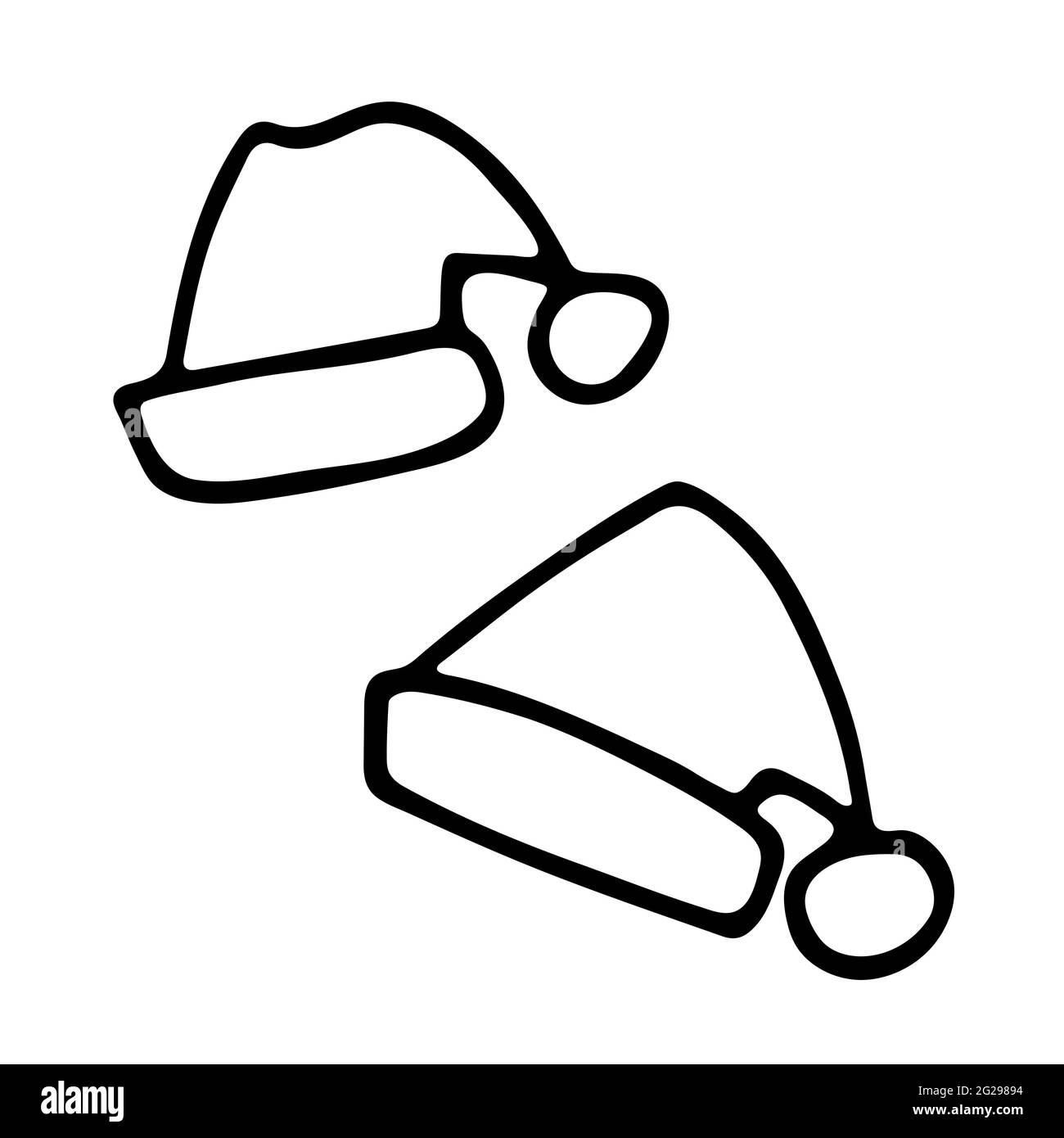 Santa Hat Clip Art Black And White