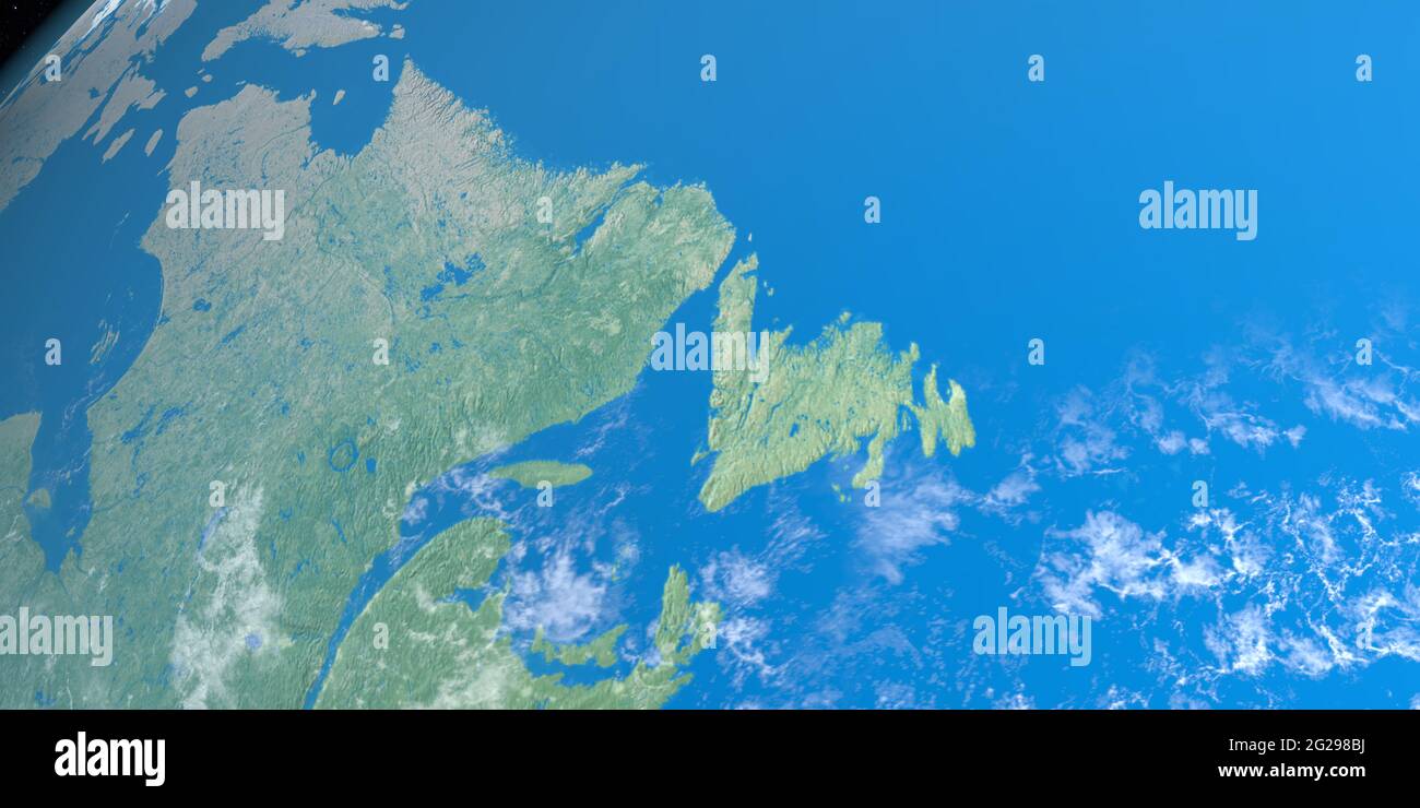 North of Canada in planet earth, aerial view from outer space Stock ...
