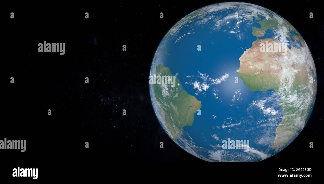 Atlantic ocean sea in planet earth, view from outer space Stock Photo ...