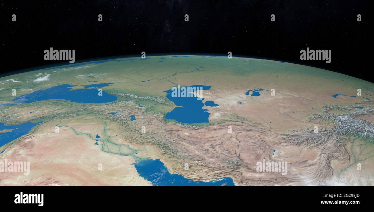 Aerial Map Caspian Sea