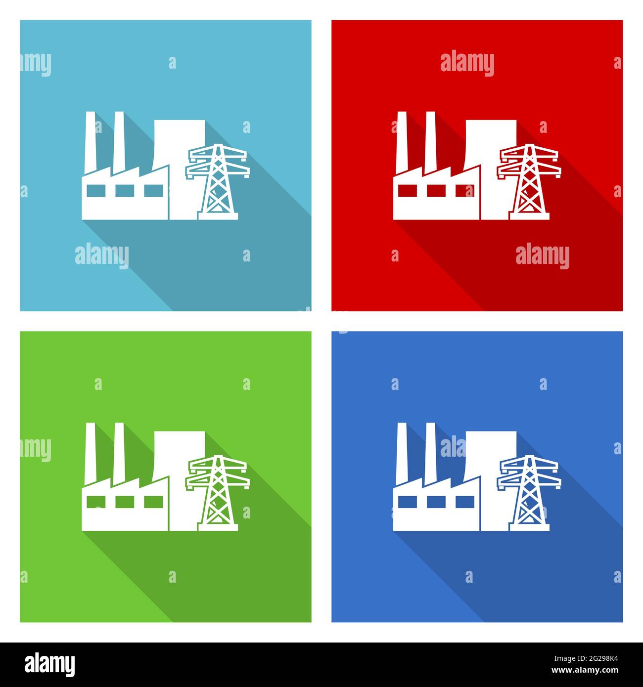 Carbon power plant icon set, industrial concept design in eps 10 Stock ...